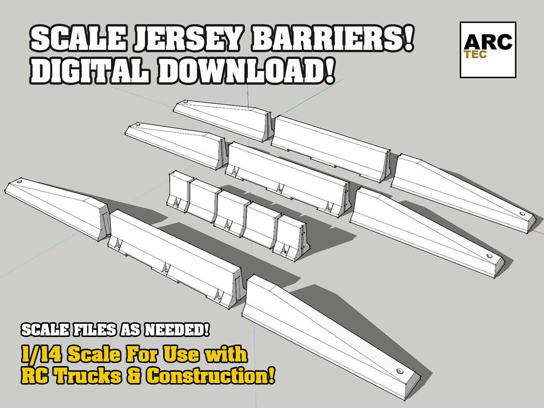 Scale Jersey Vehicle Barriers for 3D Printing - Digital Download - Etsy