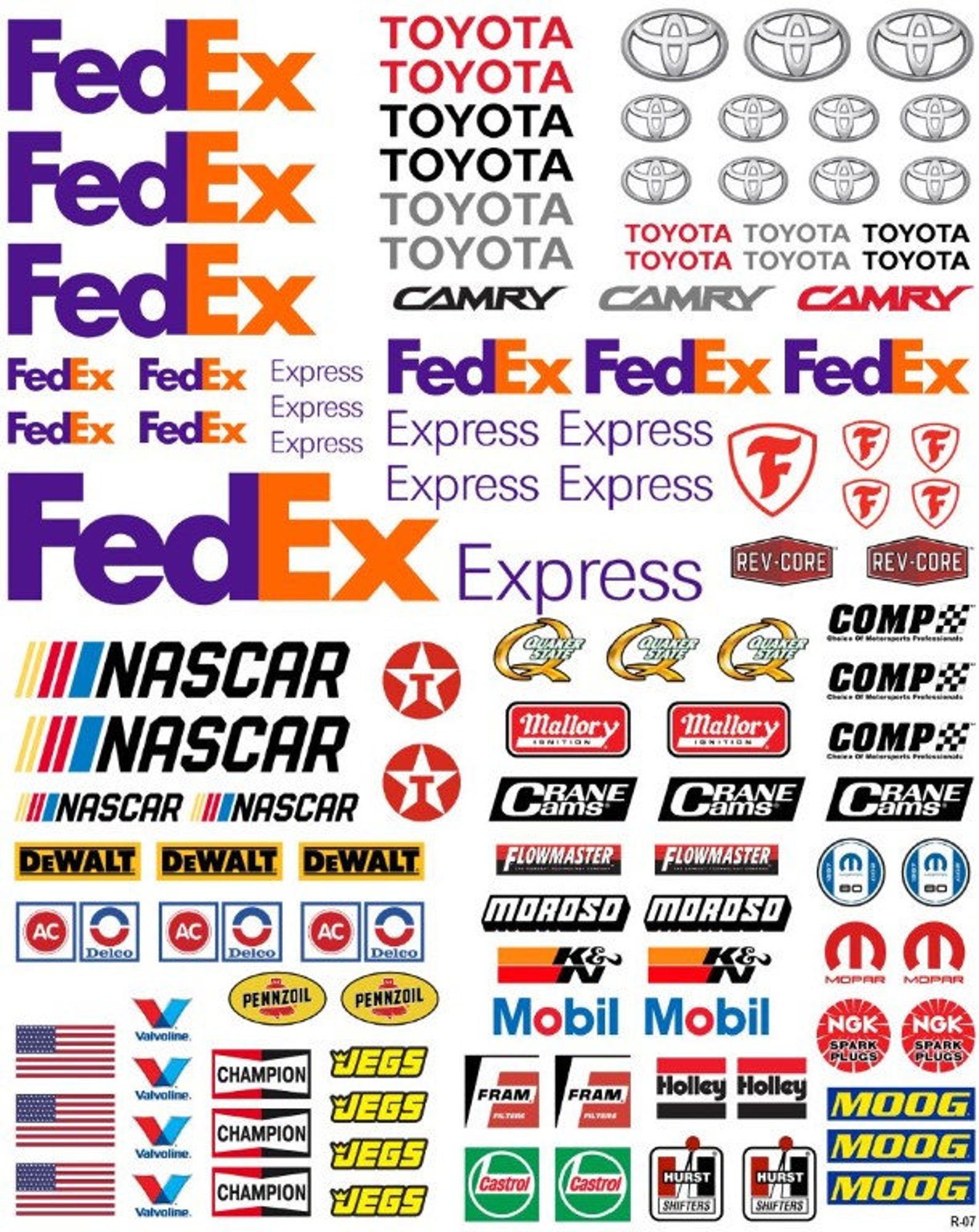 RC Racing Decals (set-07) for 1/10, 1/12 Scale Vehicles - Etsy
