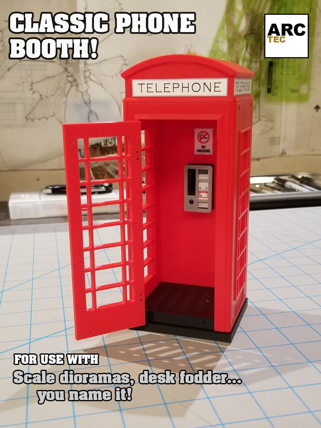 1/14 or 1/24 Scale Miniature Classic Phone Booth - Etsy
