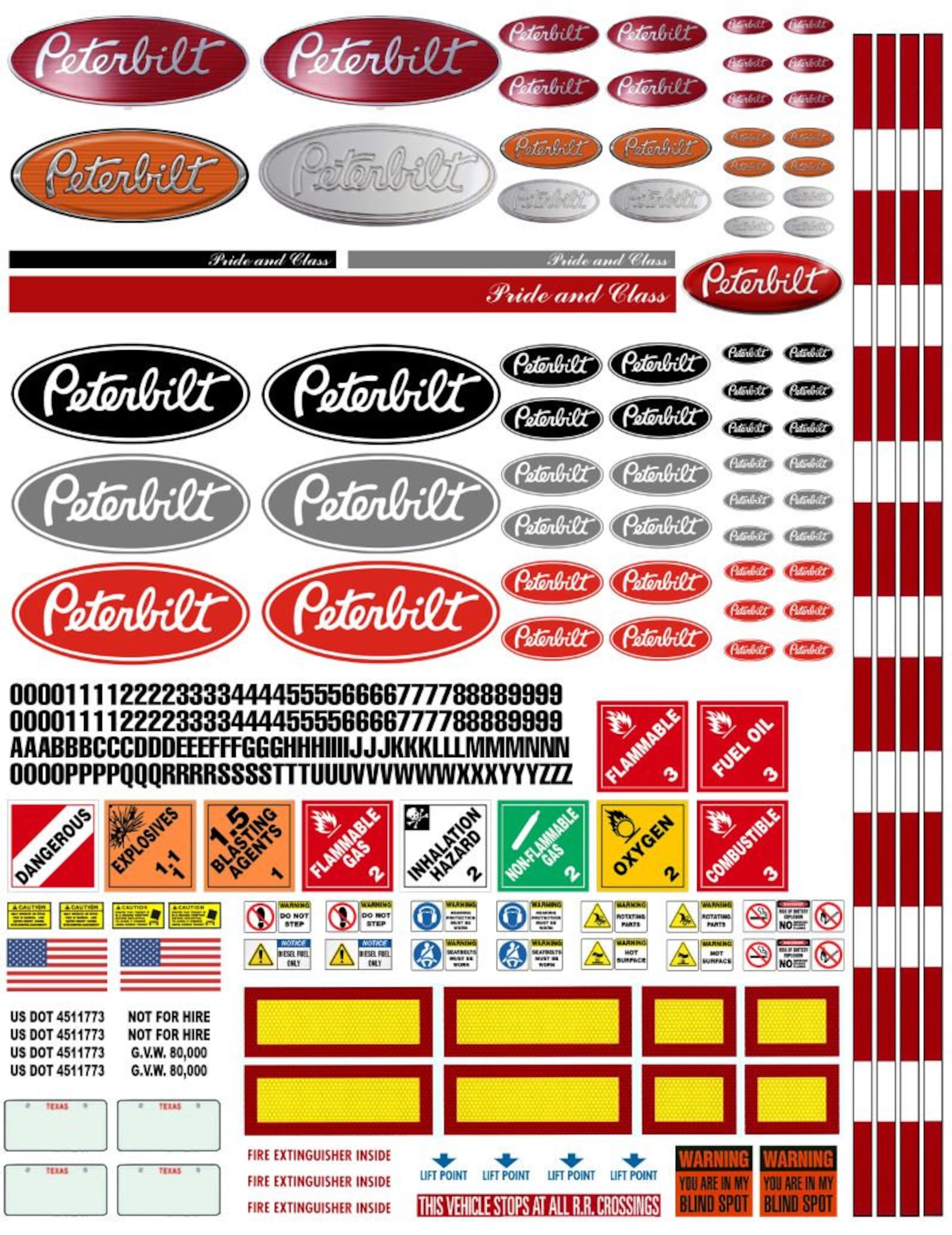 Peterbilt Semi Truck RC Decals 1/12 1/14 1/16 Scale - Etsy