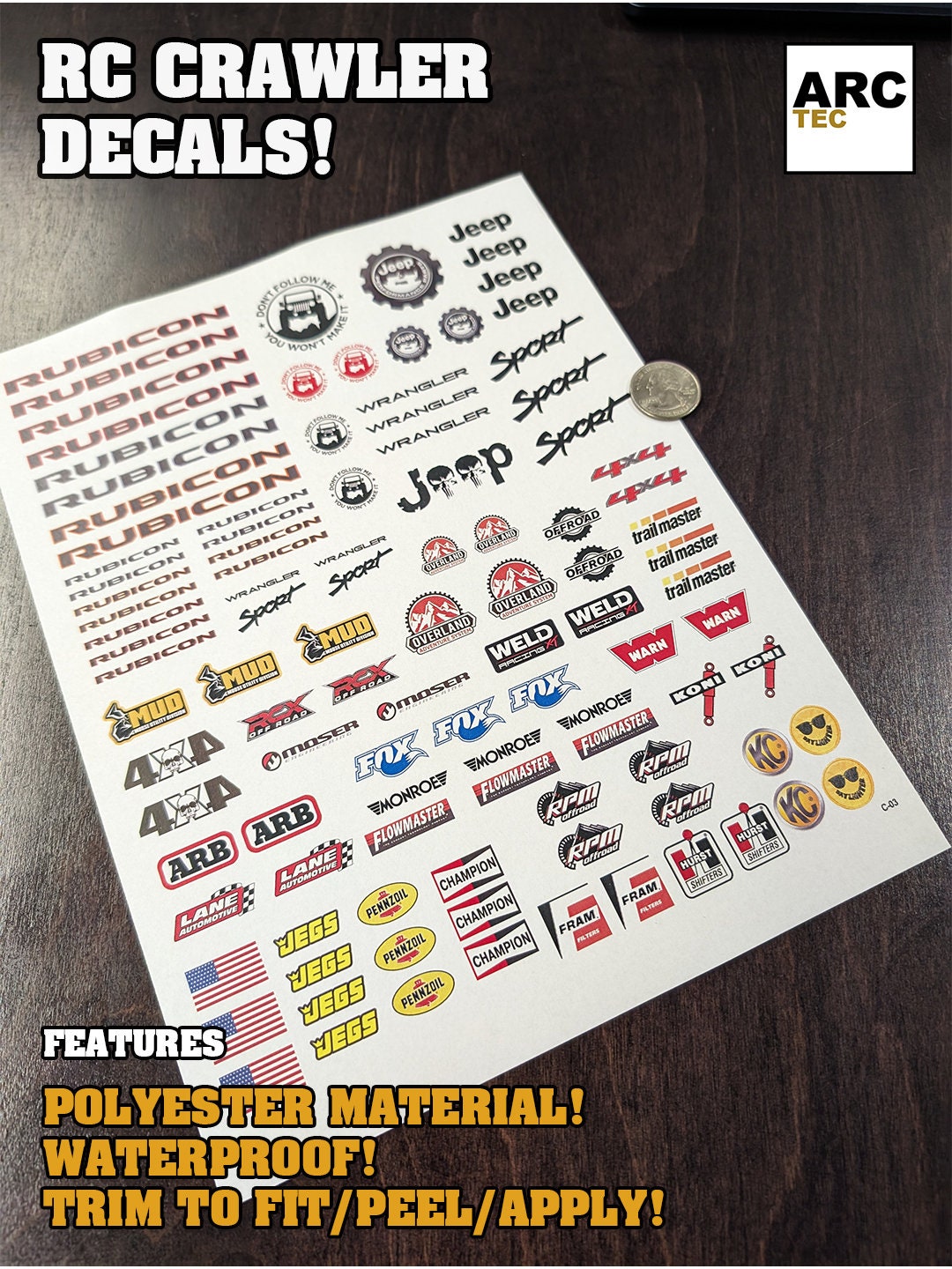 Crawler Decals (set-04) for Radio Control or Diorama at 1/10, 1/12 ...