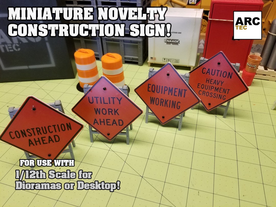 Miniature 1/12 Scale Novelty Construction Sign!! - Etsy