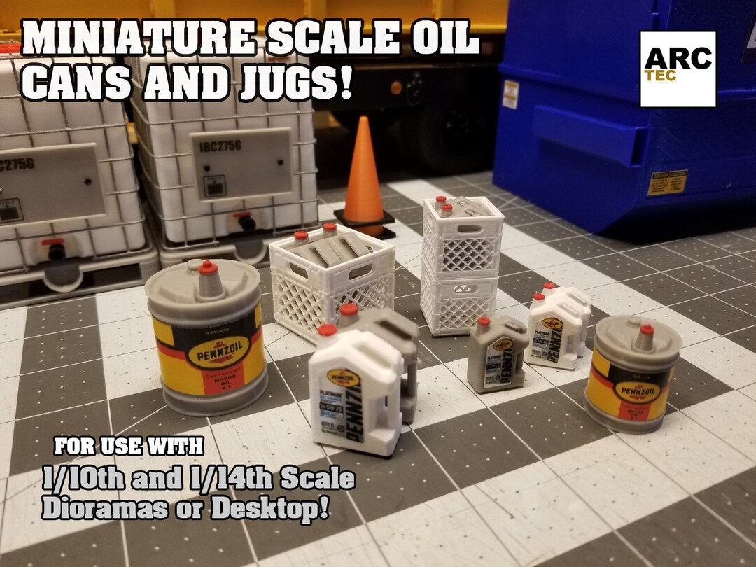 Miniature Oil Cans and Jugs for RC Construction and Dioramas (1/6, 1/10 ...