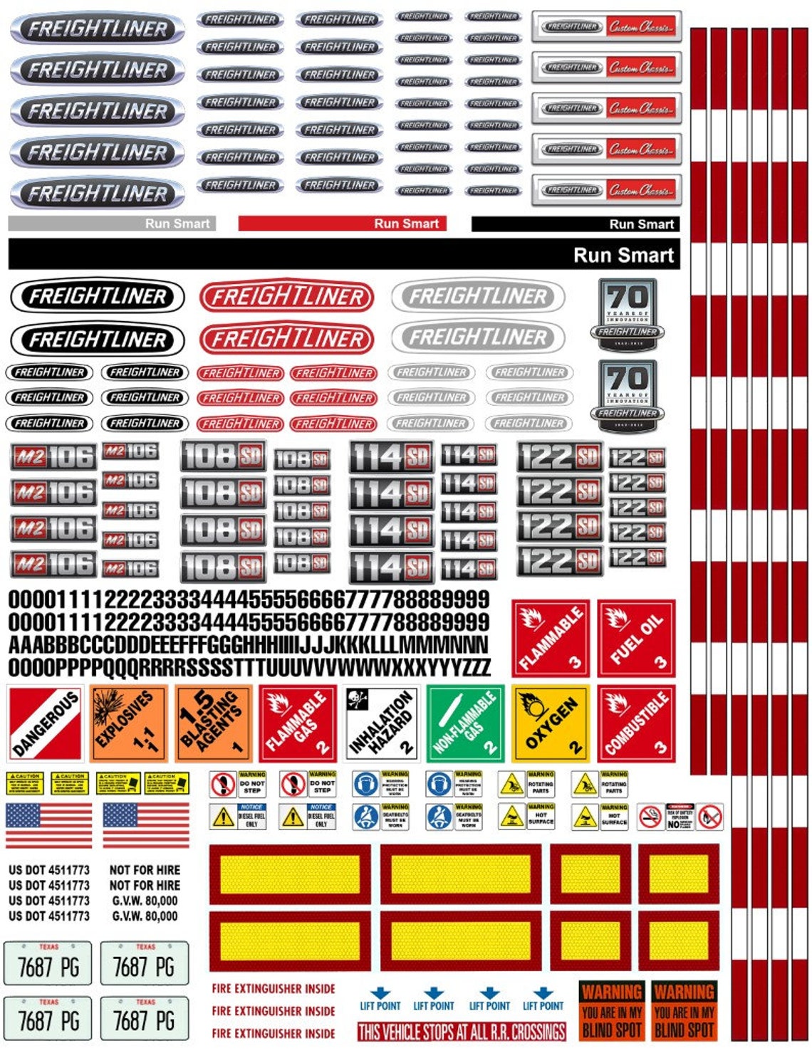 RC Semi Truck Decals (set-fl) 1/12, 1/14, 1/16 Scale - Etsy
