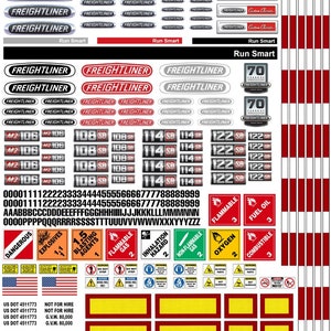 Freightliner Semi Truck RC Decals 1/12, 1/14, 1/16 Scale - Etsy