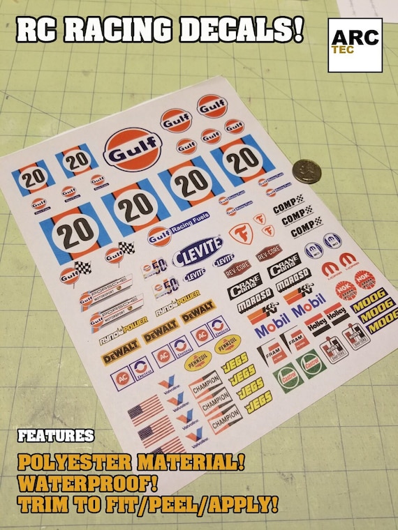 RC Racing Decals set-10 for 1/10 1/12 Scale Vehicles - Etsy