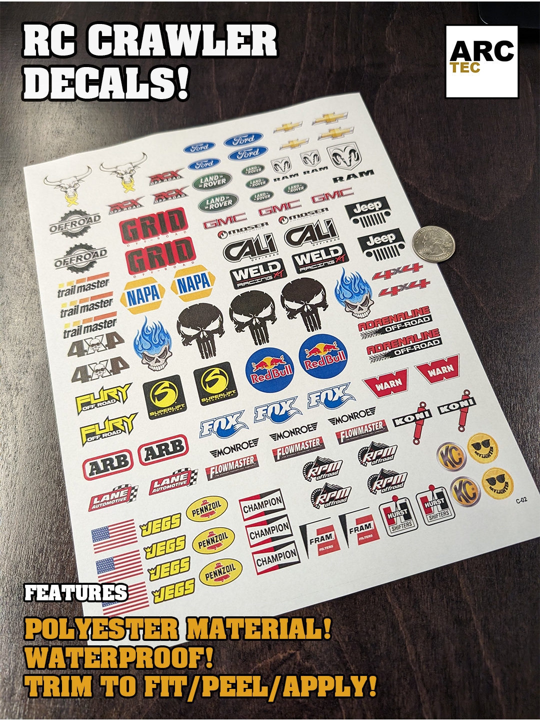 Crawler Decals (set-02) for Radio Control or Diorama at 1/10, 1/12 ...