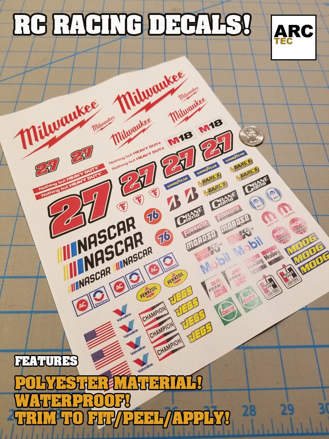 RC Racing Decals (set-09) for 1/10, 1/12 Scale Vehicles - Etsy