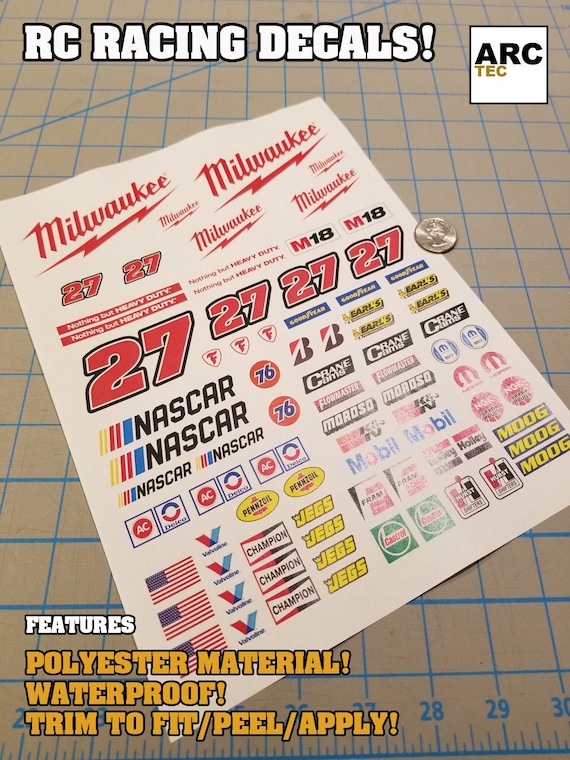 RC Racing Decals set-09 for 1/10 1/12 Scale Vehicles | Etsy