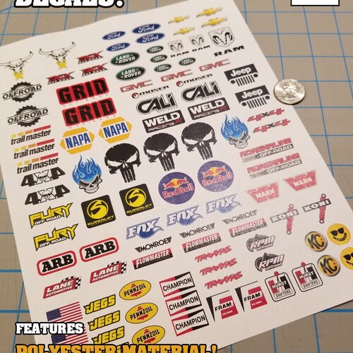 RC Racing Decals set-03 for 1/10 1/12 Scale Vehicles - Etsy
