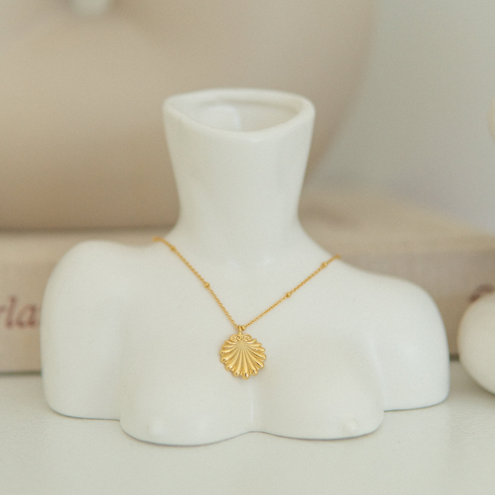Gold Seashell Necklace Ocean Theme Jewelry Dainty Gold - Etsy