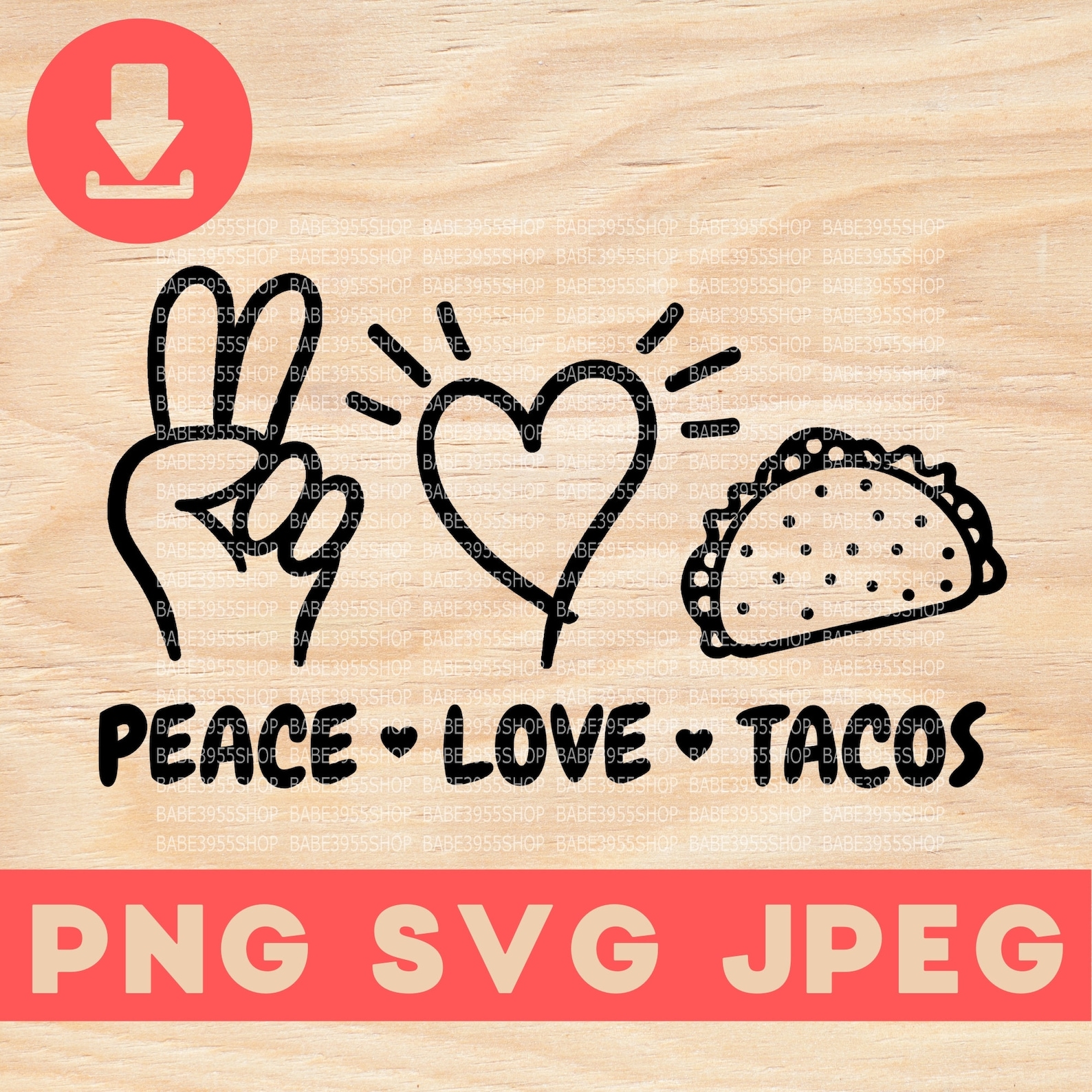 Peace Love Tacos Svgtacos Lovers Svgfunny Tacos Svgmexican - Etsy