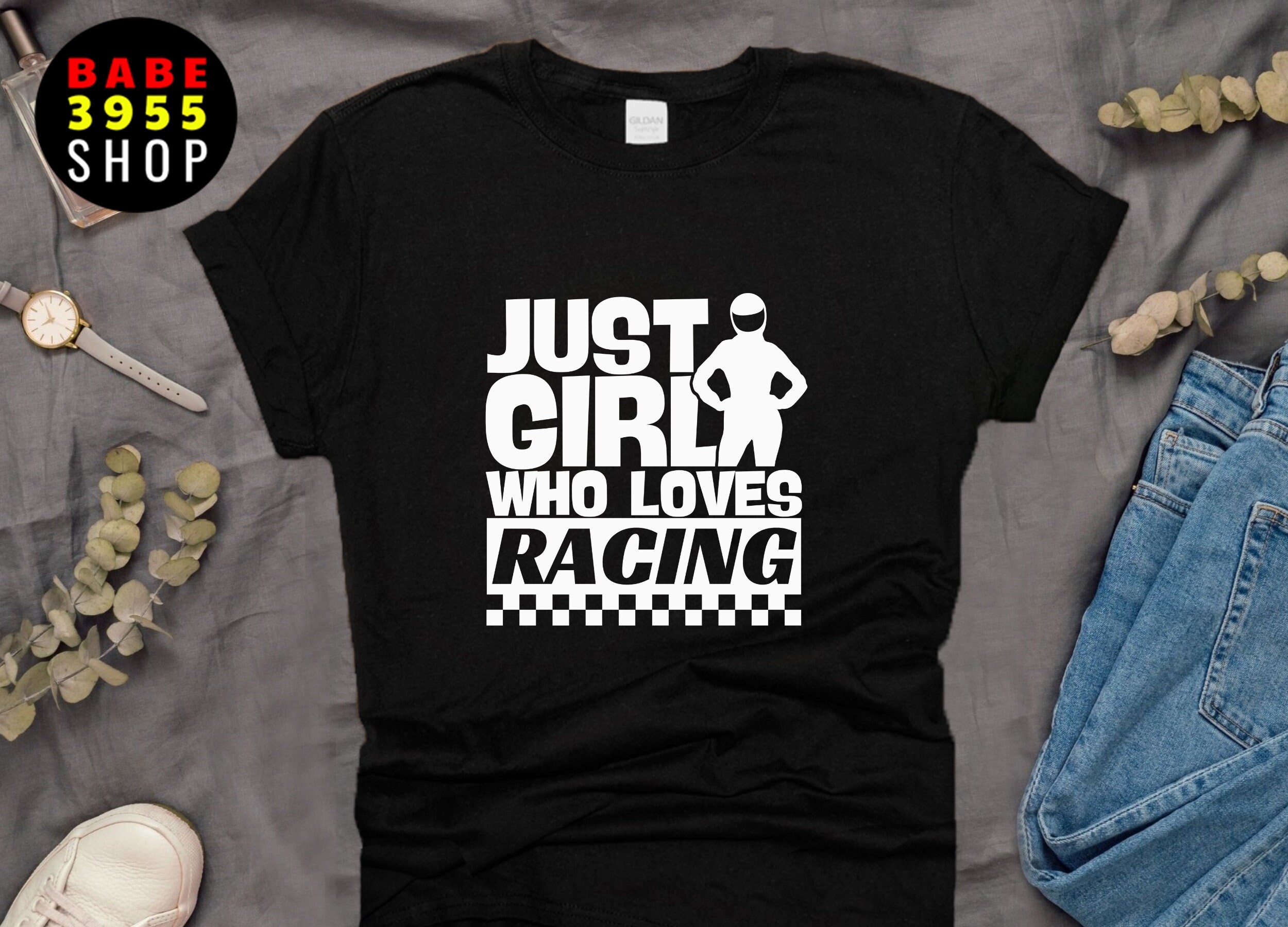 Just a Girl Who Loves Racing Shirt,Racing Life T-Shirt,Lustiges Car ...
