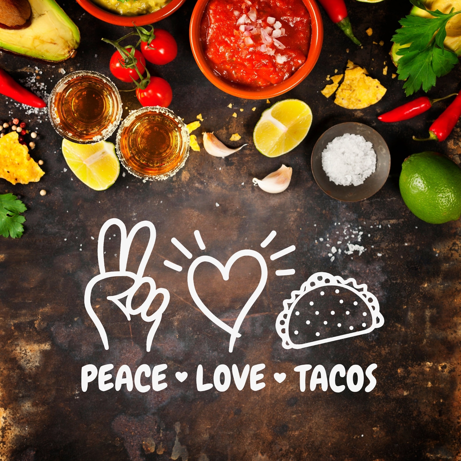 Peace Love Tacos Svgtacos Lovers Svgfunny Tacos Svgmexican - Etsy