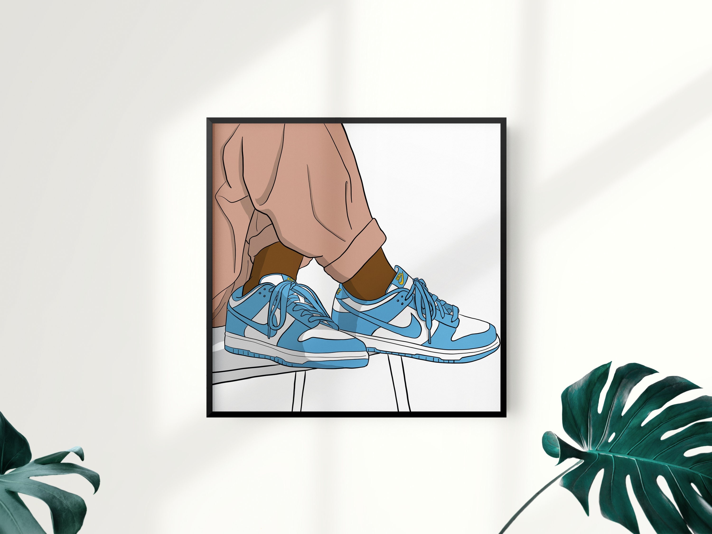 Blue Dunks Art Print / Illustration / Wall Art / Home Deco - Etsy