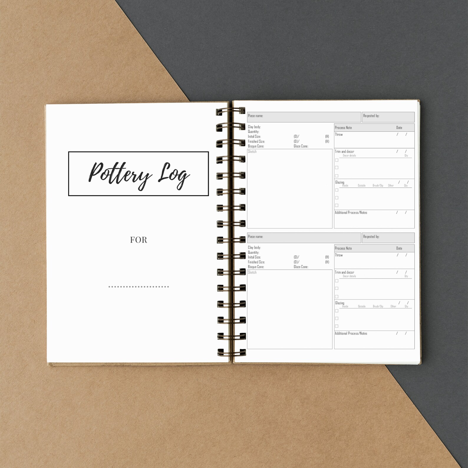 Printable Pottery Log | Printable Pottery Process Log| Pottery Notebook ...