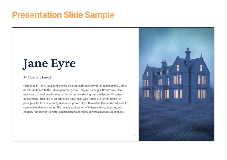 Jane Eyre Powerpoint Presentation Pack (digital Download: Slides, Study ...