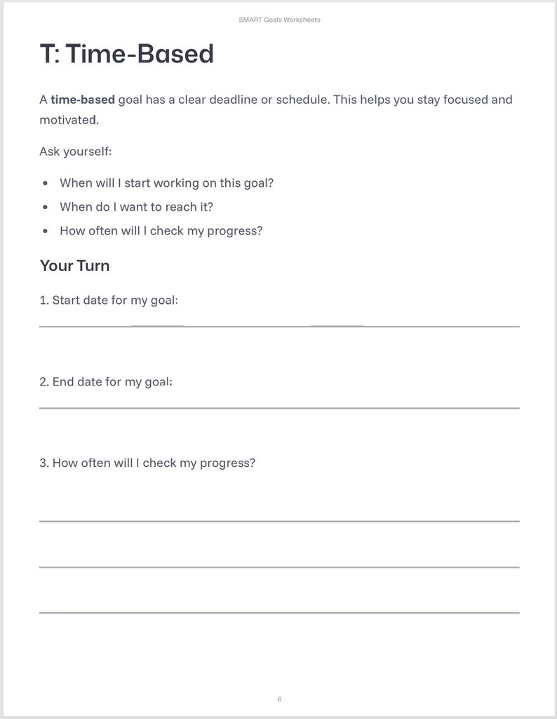 Grades 6–8 SMART Goals Lesson & Worksheets | Goal Setting + Reflection ...