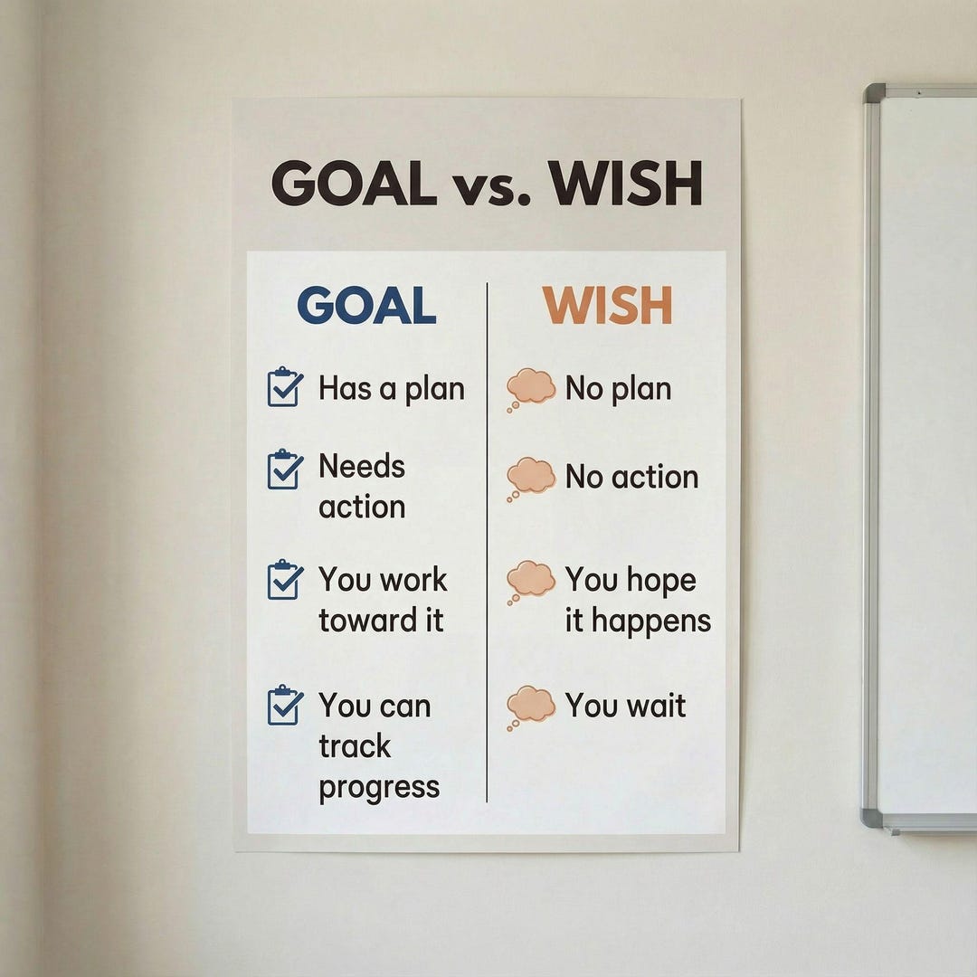 Grades 4–5 Goal Vs Wish Poster for Kids | Goal Setting & Growth Mindset ...