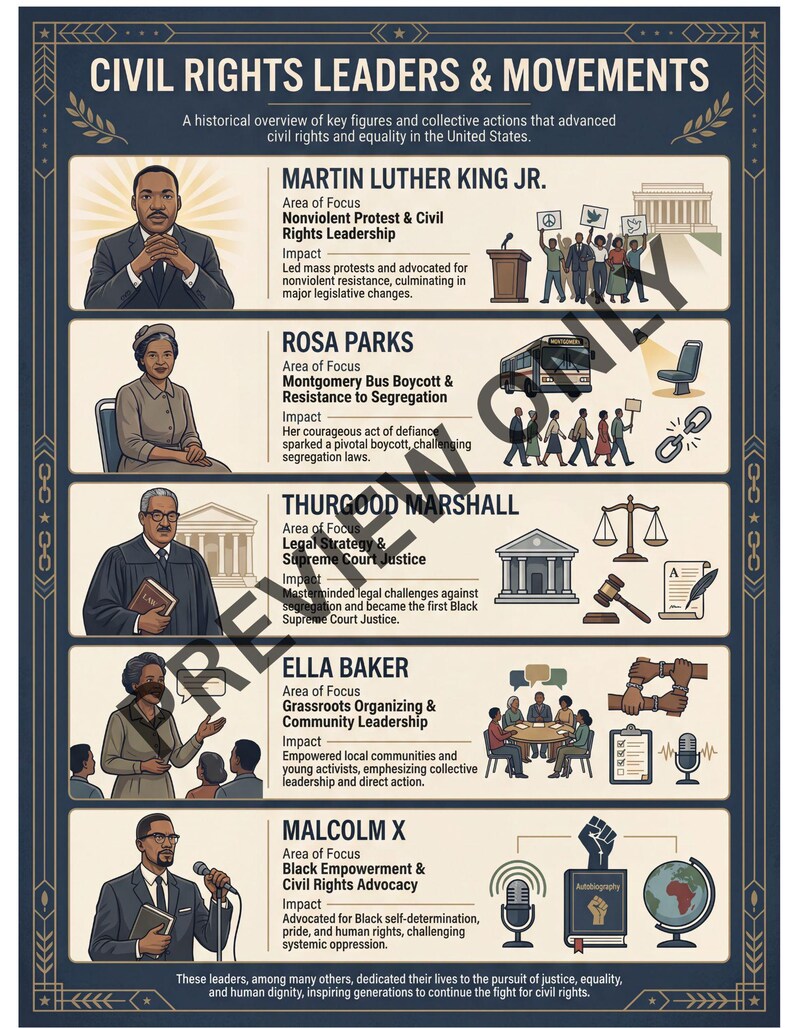 CIVIL RIGHTS LEADERS | Complete Unit for Black History Month | Grades 4 ...
