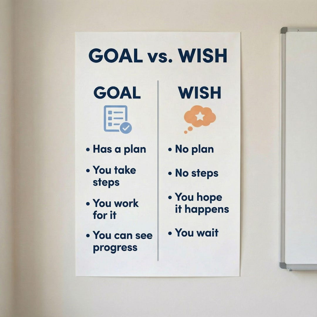 Grades 2–3 Goal Vs Wish Poster for Kids | Growth Mindset & Goal Setting ...
