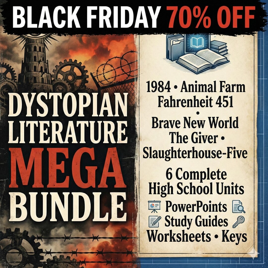 Dystopian Literature Mega Bundle 1984 Animal Farm Fahrenheit 451 Brave ...