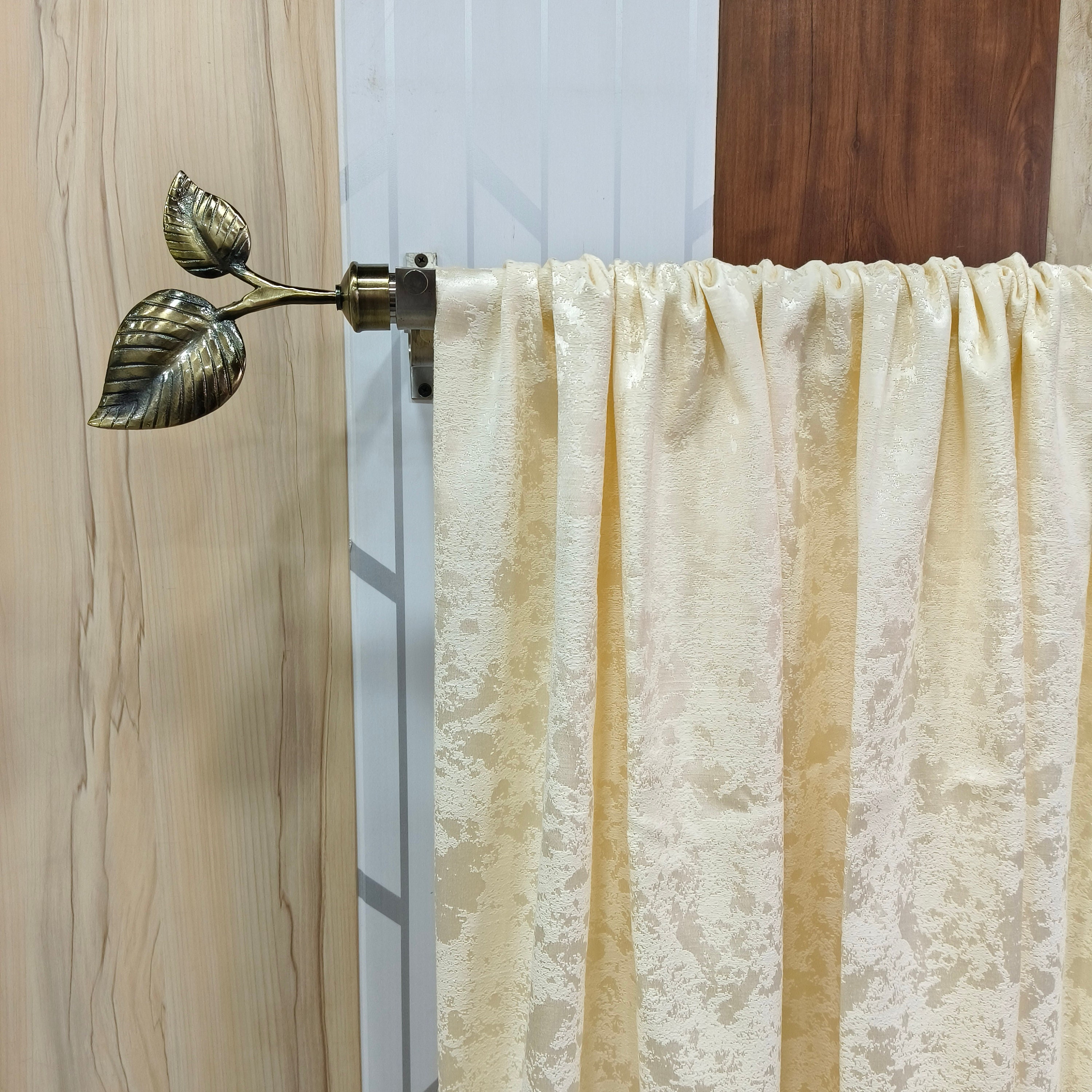 Handmade Brass Leaf Curtain Rod Finials - Antique Style - Etsy