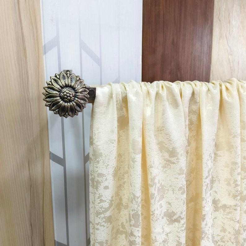 Solid Brass Curtain Finial: Lotus Flower, Antique Vintage Style - Etsy