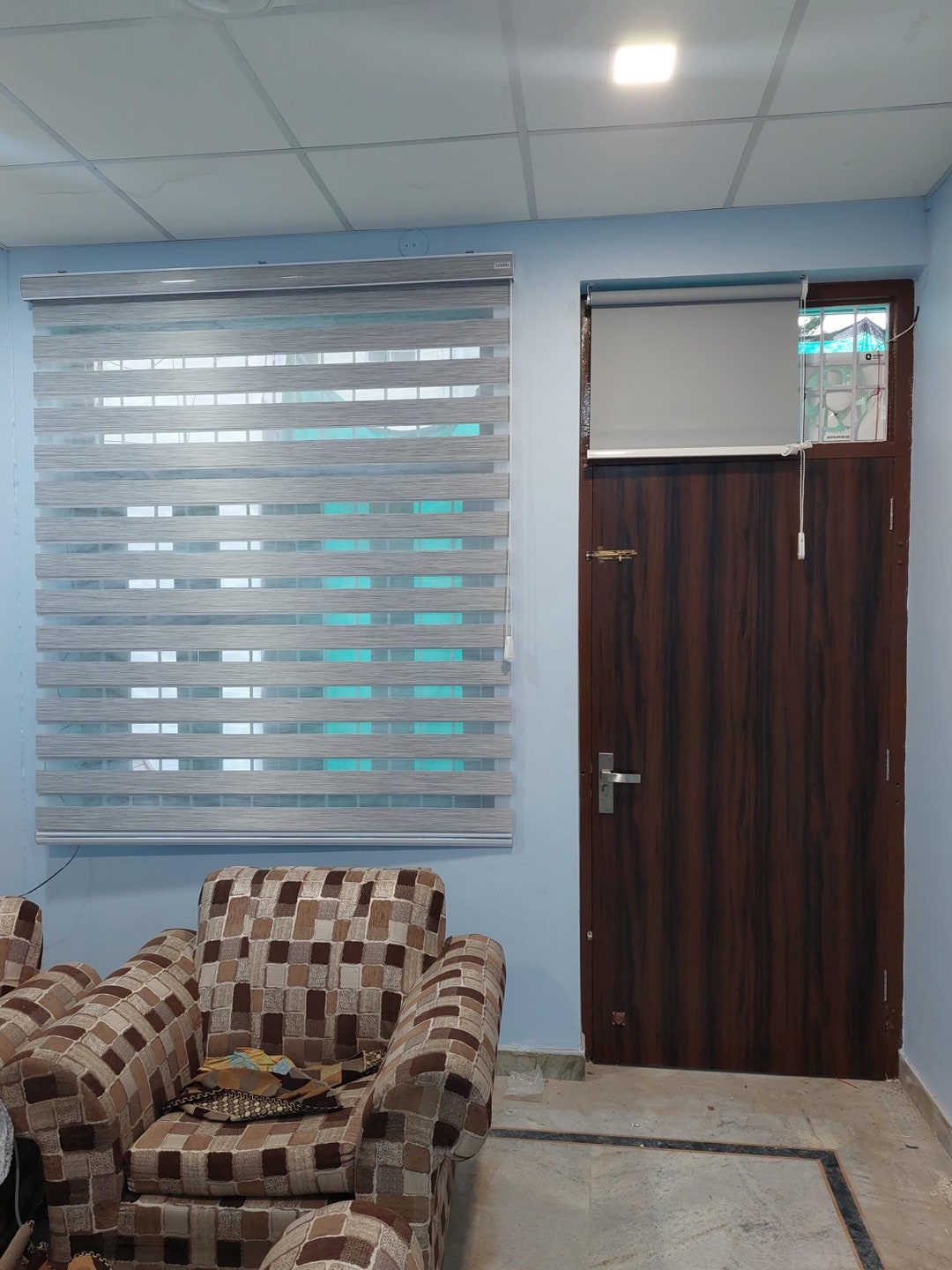 Customised Zebra Roller Blind- Wall Mounted Blackout Roller Blinds ...