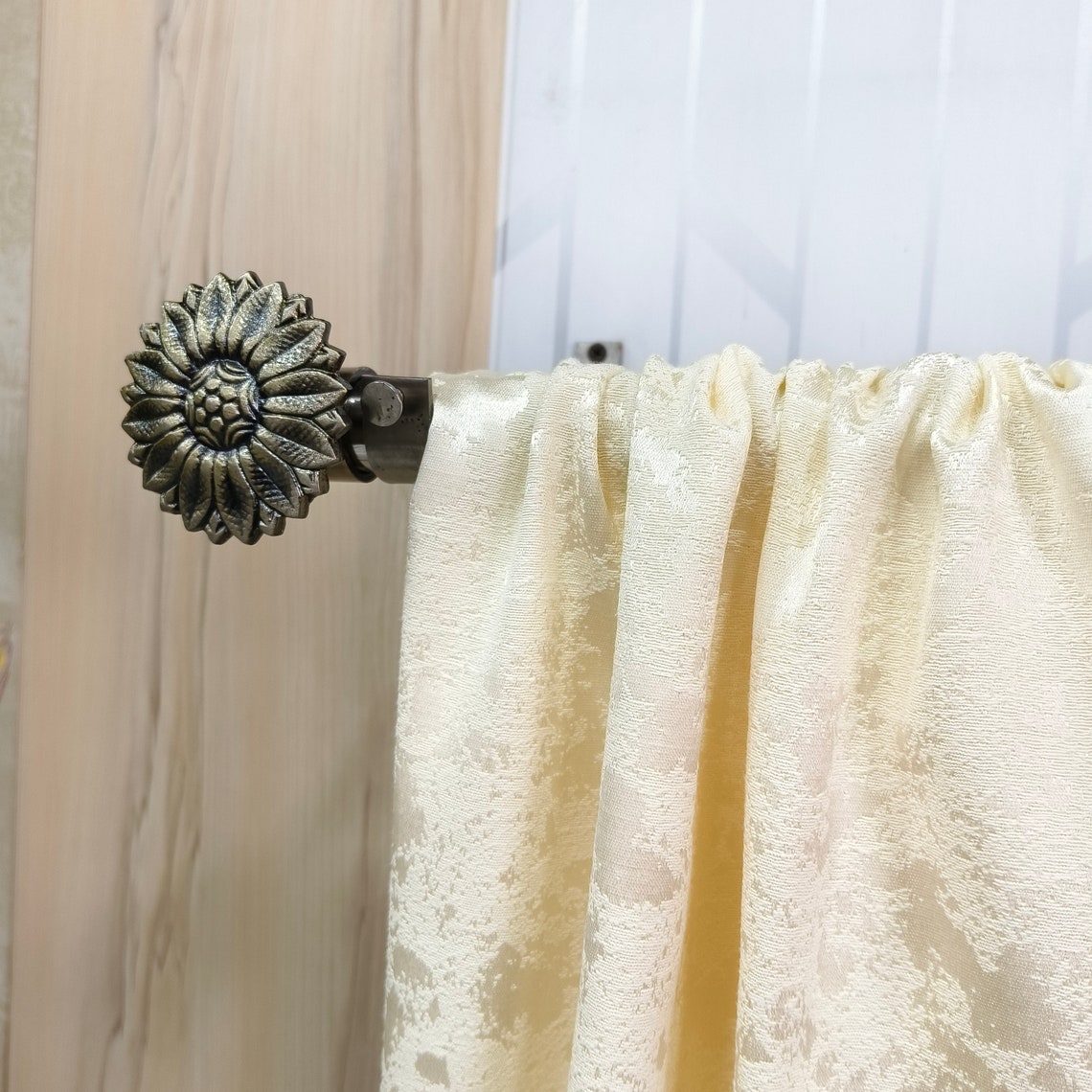 Solid Brass Curtain Finial: Lotus Flower, Antique Vintage Style - Etsy