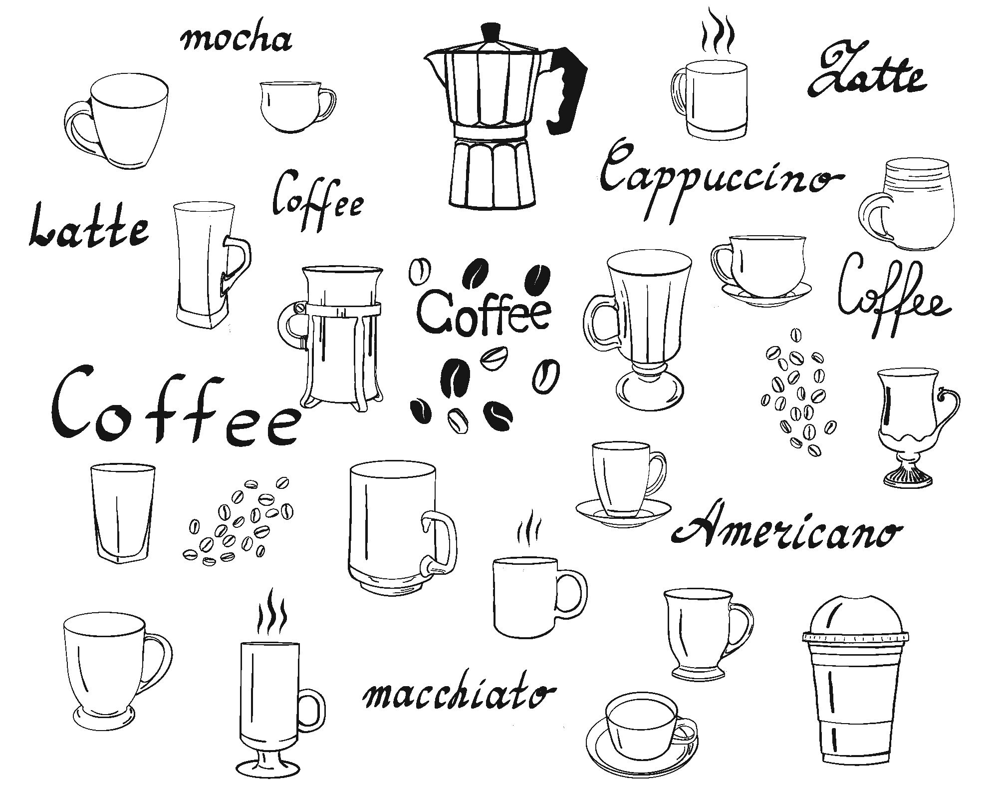 Coffee Cups and Text SVG PNG PDF - Etsy