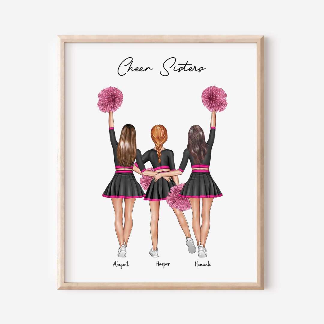 Personalized Cheerleader Bestie Print, Best Friend Cheerleader Gift ...