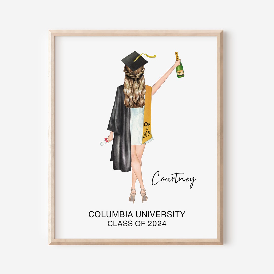 Personalized Graduation Portrait Print, Girl Graduation Gift ...