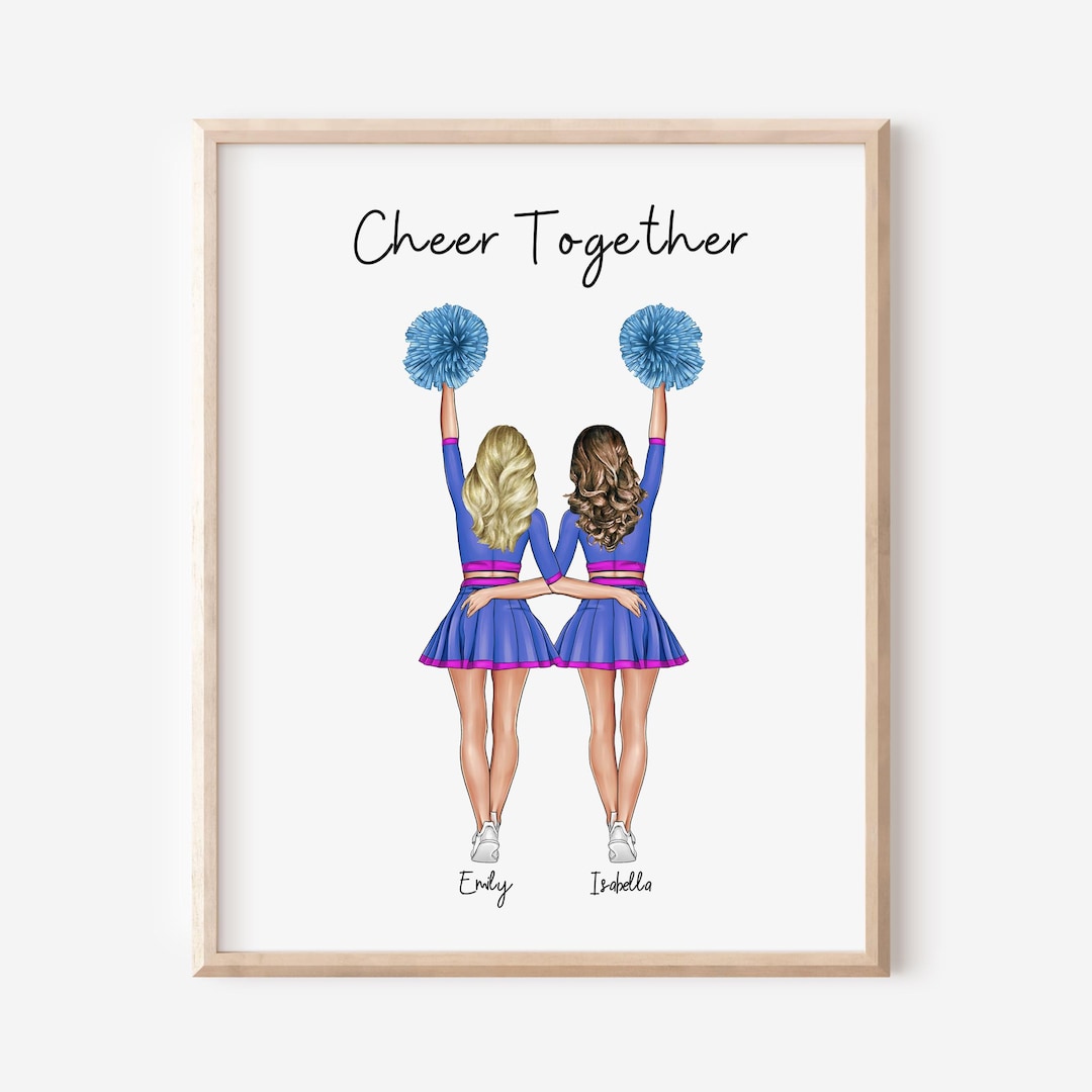 Personalized Cheerleader Bestie Print, Best Friend Cheerleader Gift ...