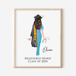 Personalized Nurse Graduation Portrait, Nurse Graduation Print ...