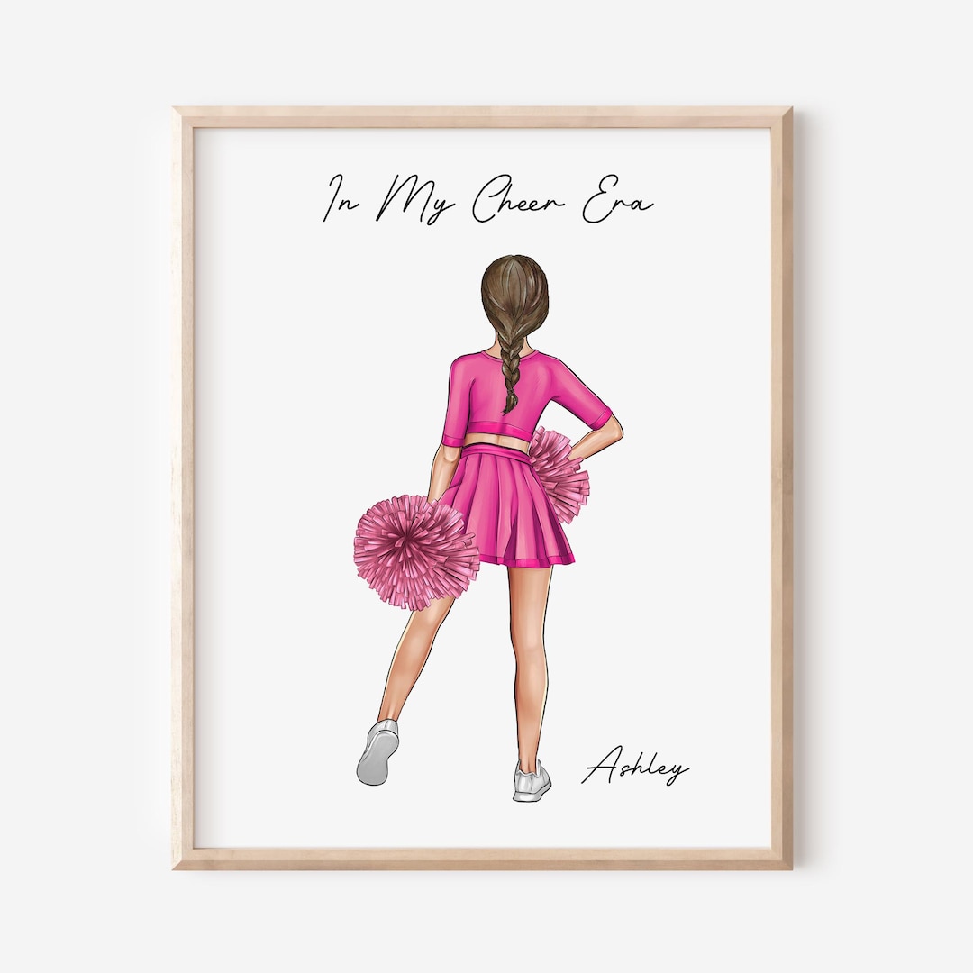 Personalized Cheer Gift, Cheerleader Portrait Print, Cheerleader Gift ...