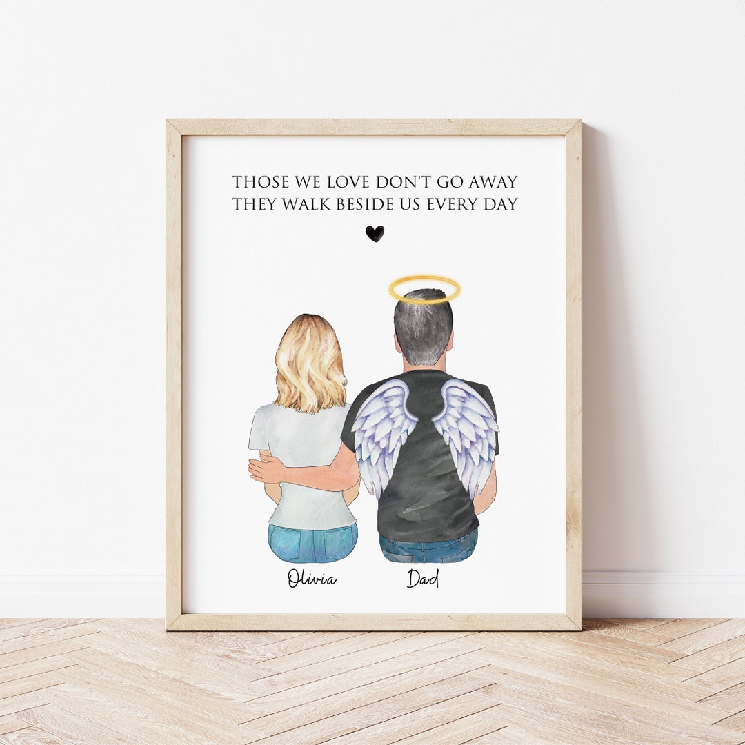 Personalized Dad Memorial Gift, Family Memorial Gift, Dad Daughter Wall ...