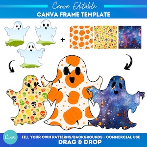 Ghost Canva Frames Editable | Canva Template | Customizable Drag & Drop ...