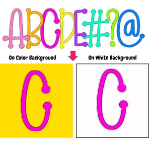 Vibrant Neon Doodle Alphabet PNG Set – Bright, Colorful Handwritten ...