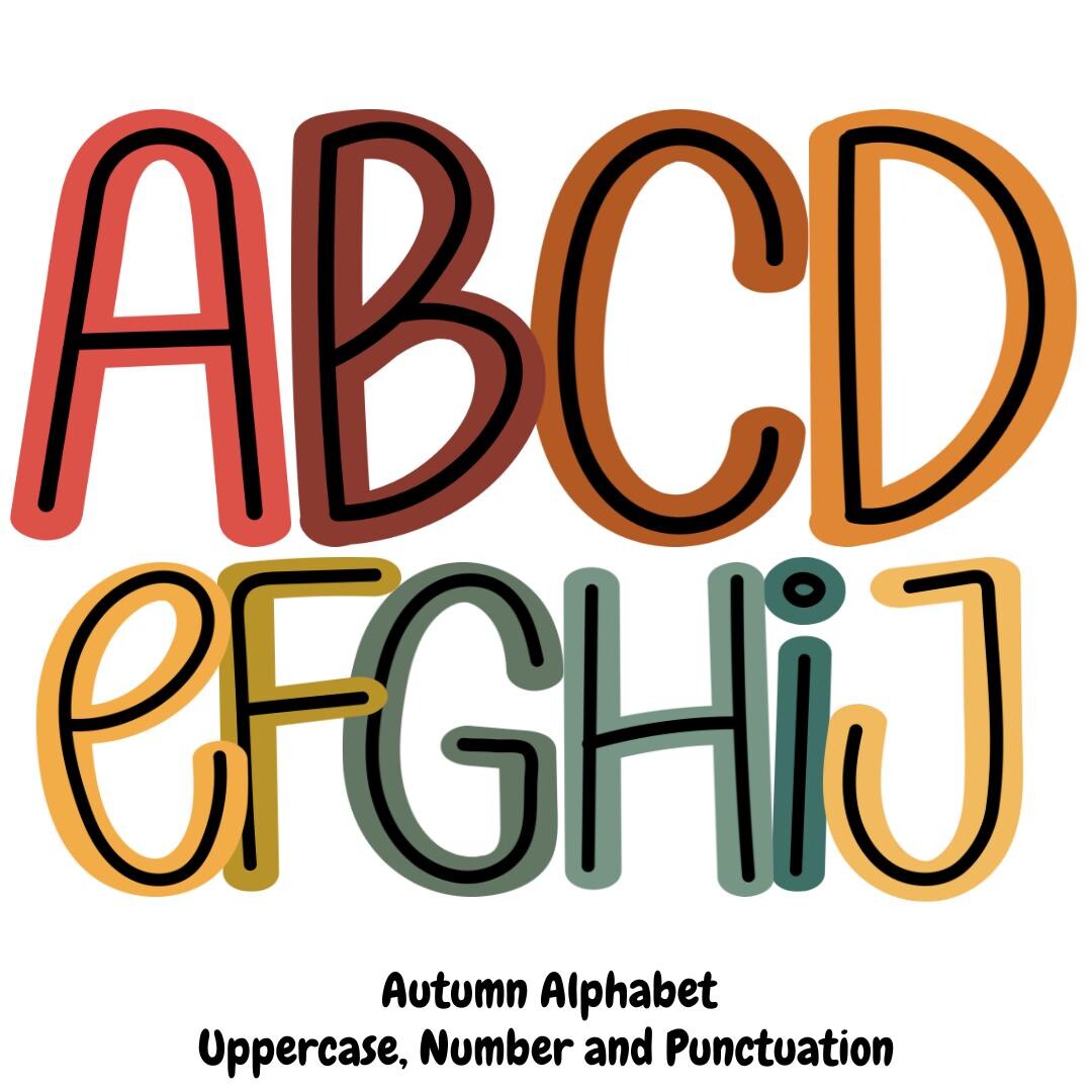 Boho Black Scribble Alphabet | Trendy School Themed Font | Uppercase ...