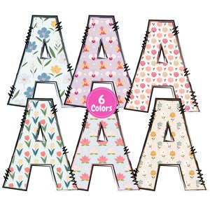 Whimsical Spring Alphabet Clipart PNG | Easter Doodle Letter and Number ...