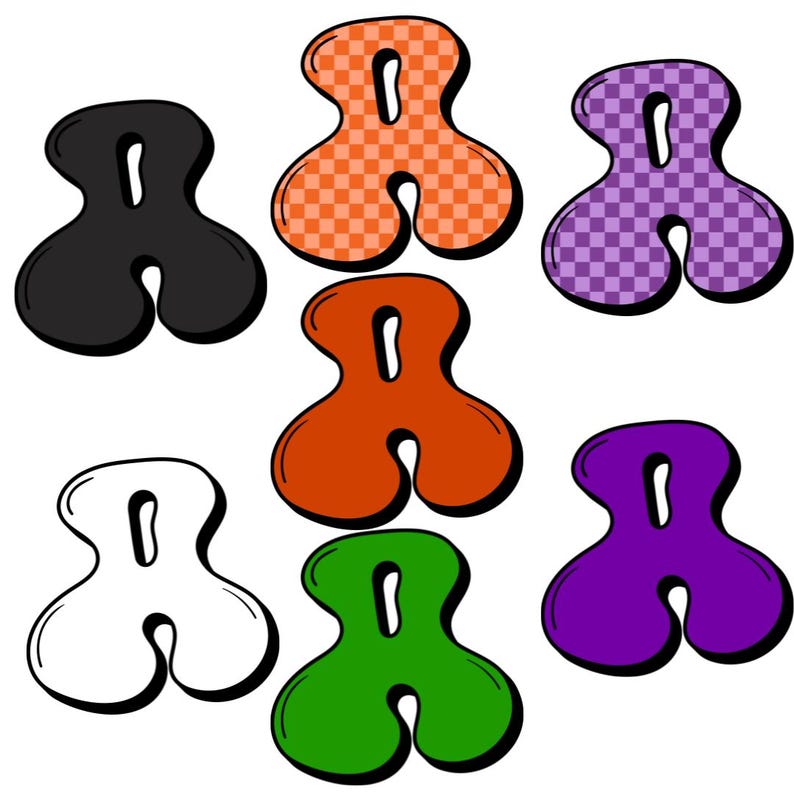 Halloween Groovy Retro Doodle Font: Orange Letters, Trick or Treat ...