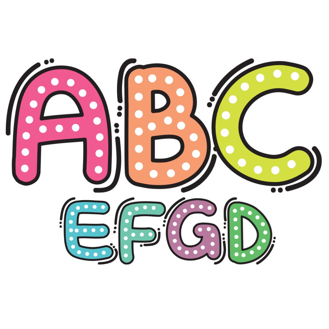 Bright Dot Dalmatian Alphabet Png, Custom Dalmatian Dot, Digital ...