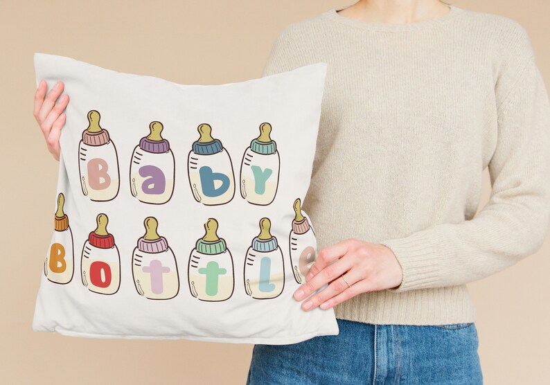 Baby Bottle Font Bubble Font Procreate, Cute Fonts for Cricut, Font ...