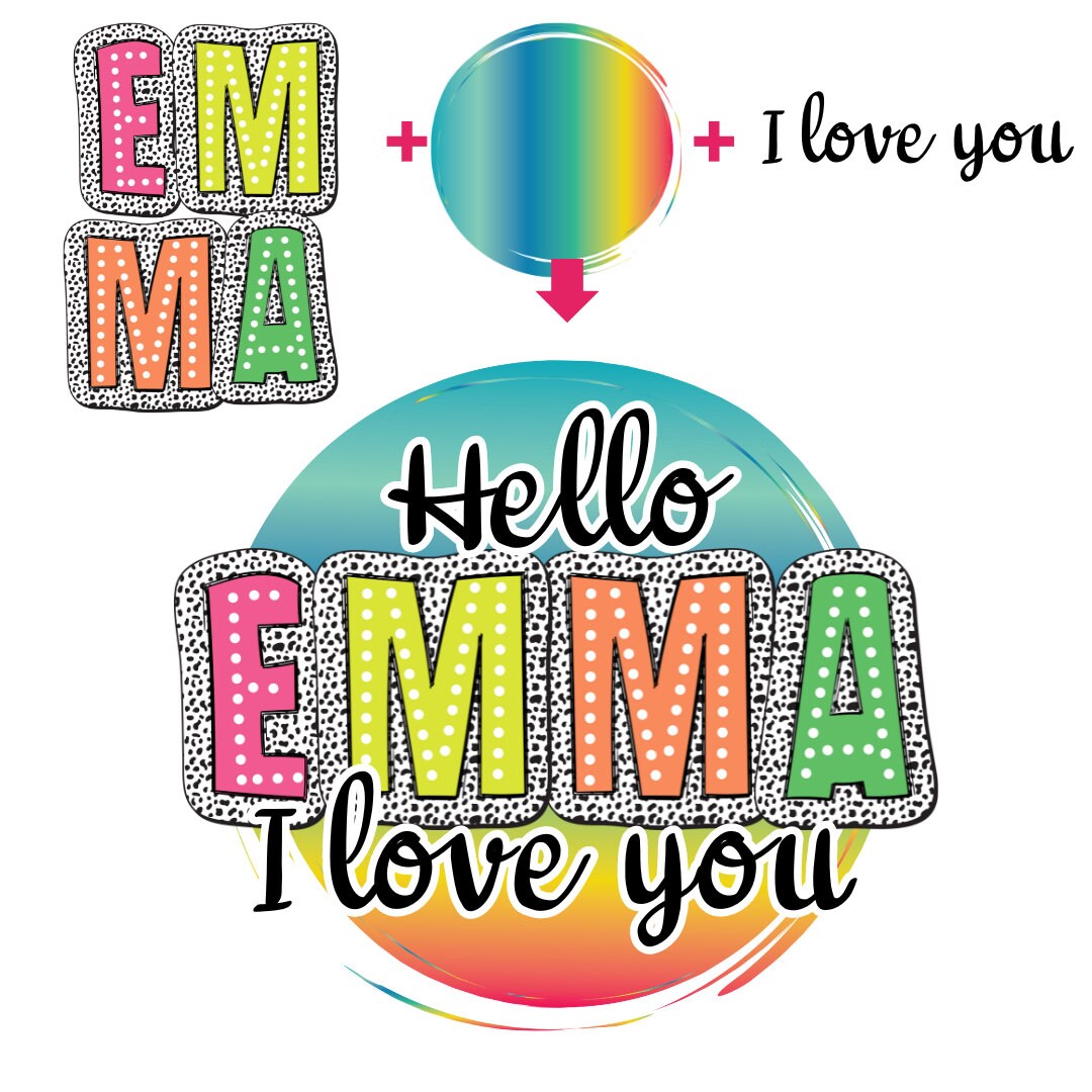 Dot Dalmatian Alphabet With Gradient Circle Background Png, Custom ...