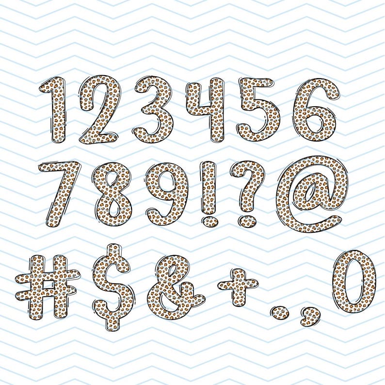 Leopard Doodle Font | Wild Spotted Alphabet PNG | Uppercase, Lowercase ...