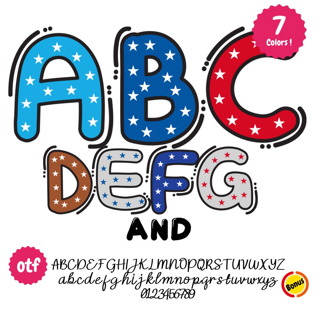 Independence Day Alphabet Png Bundle, America PNG, 4th of July PNG, Usa ...