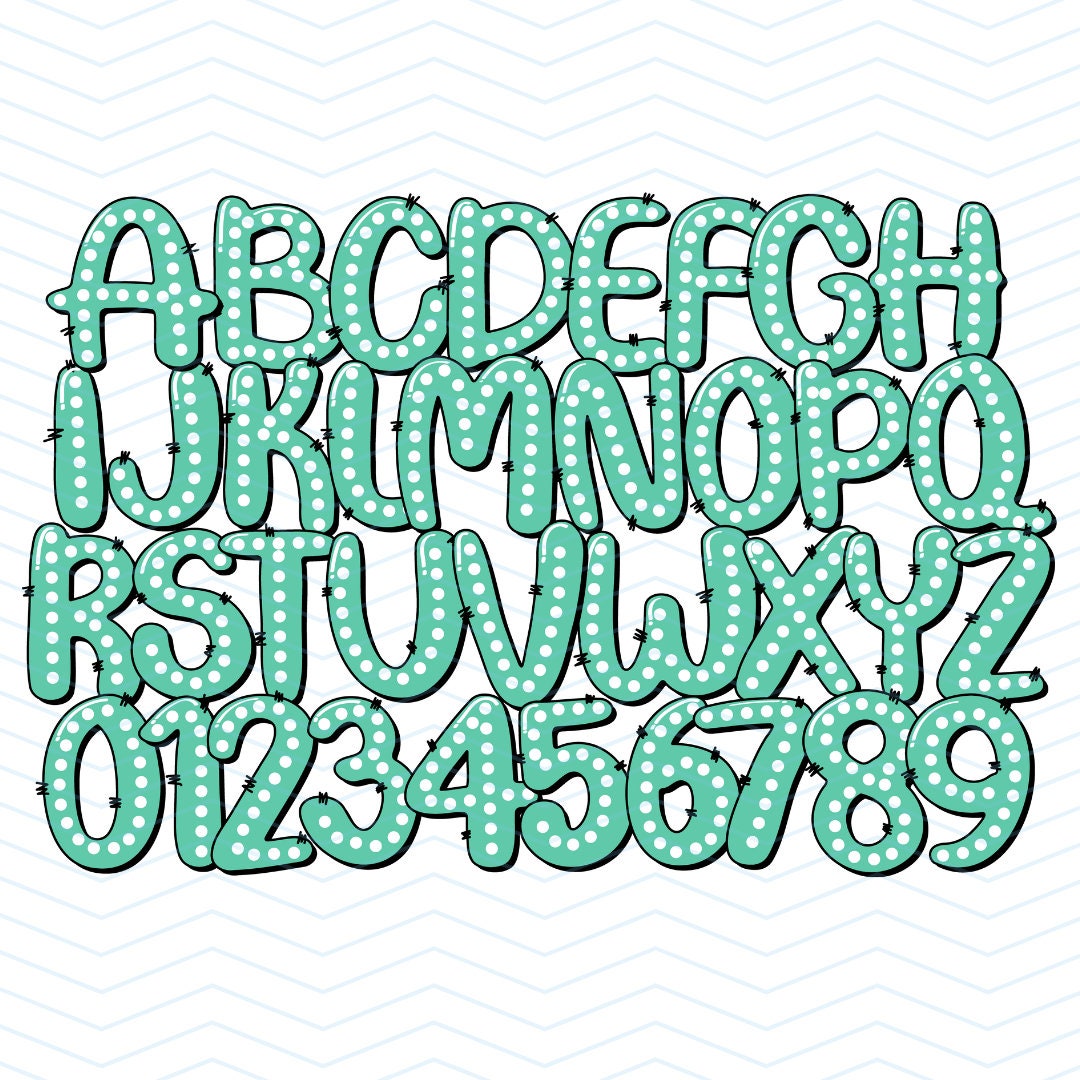 Bubble Alphabet Png, Alpha Sets Bundle, Polka Dot Alphabet Png, Marquee ...