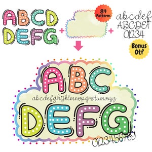 Custom Dot Dalmatian Alphabet With Watercolor Background Png, Polka Dot ...