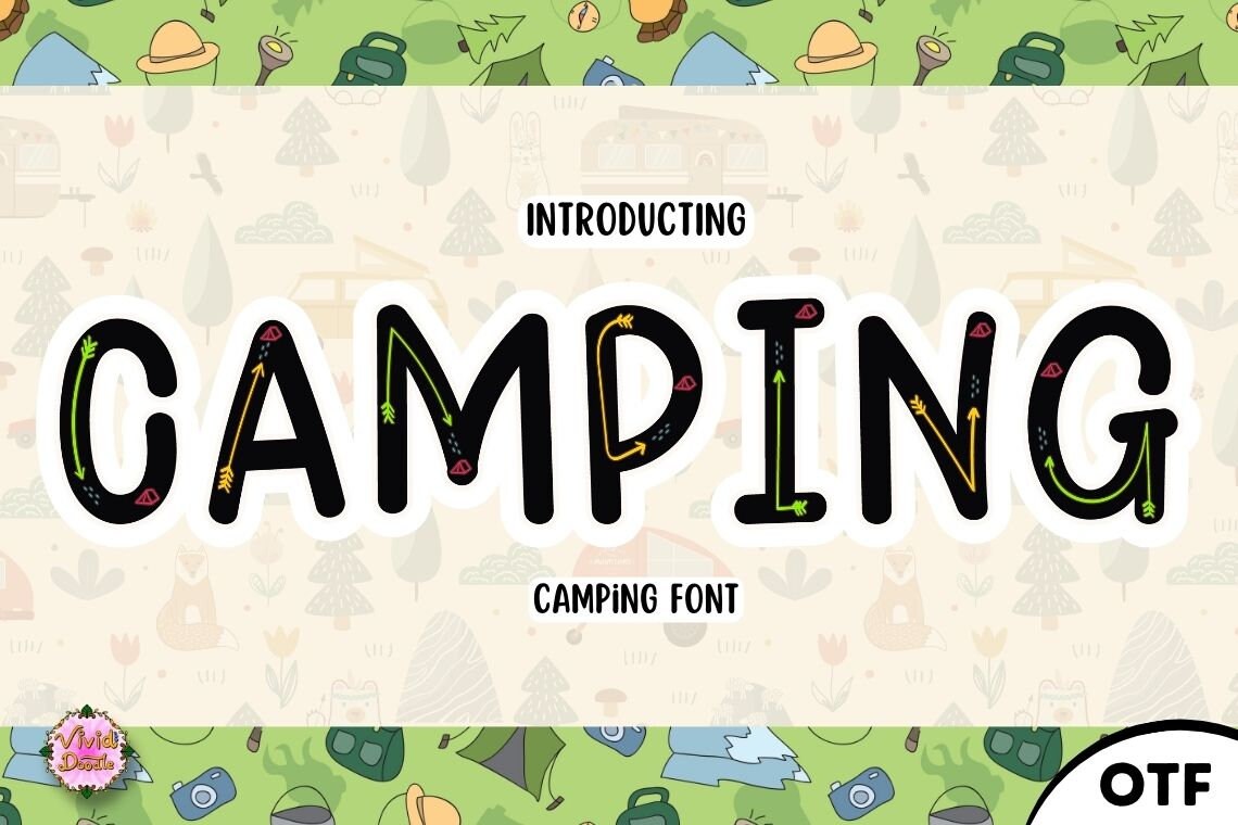 Camping Font Procreate, Letter Fonts Procreate Designer Fonts, Wedding ...